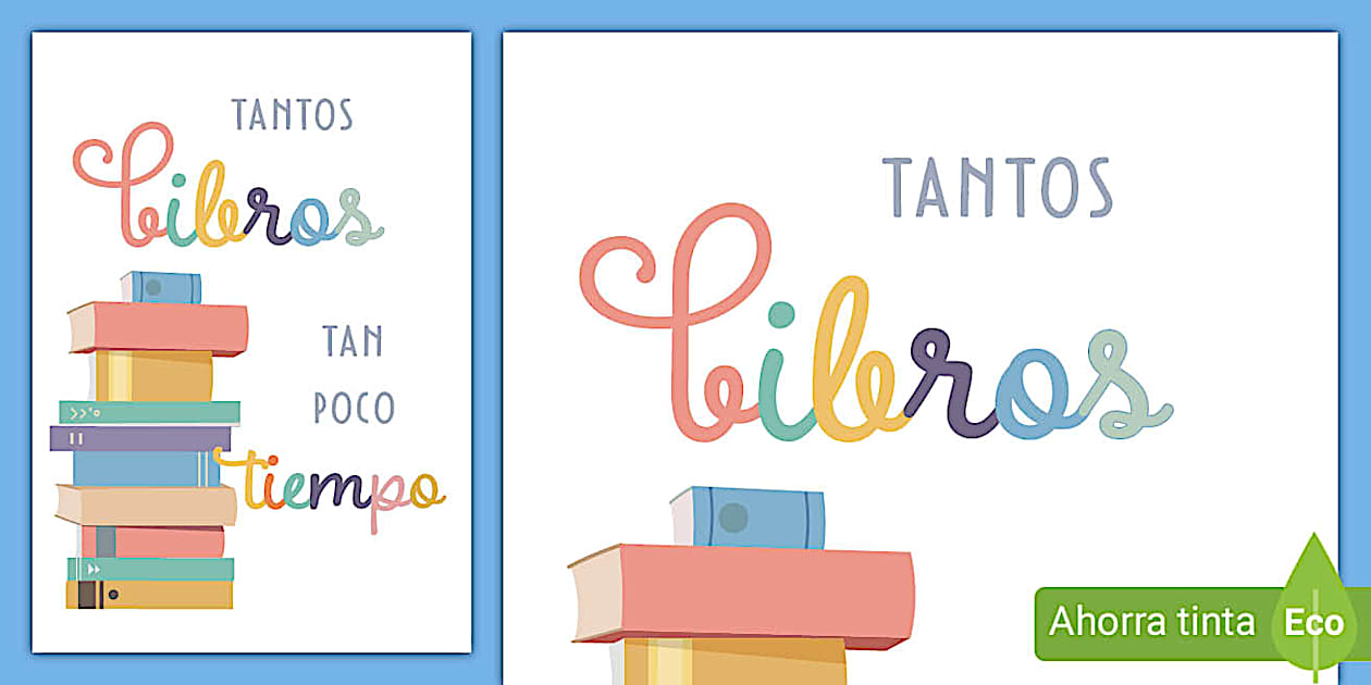 Póster: Tantos libros; tan poco tiempo - Twinkl Art Gallery