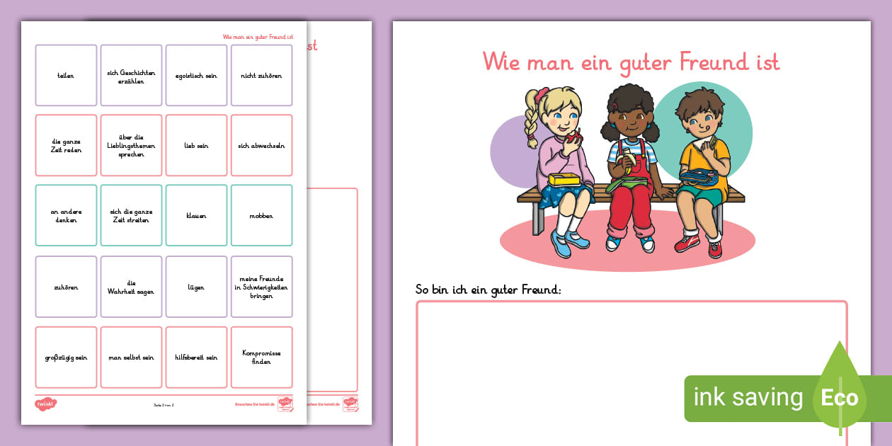 Wie man ein guter Freund ist - Arbeitsblatt (Teacher-Made)