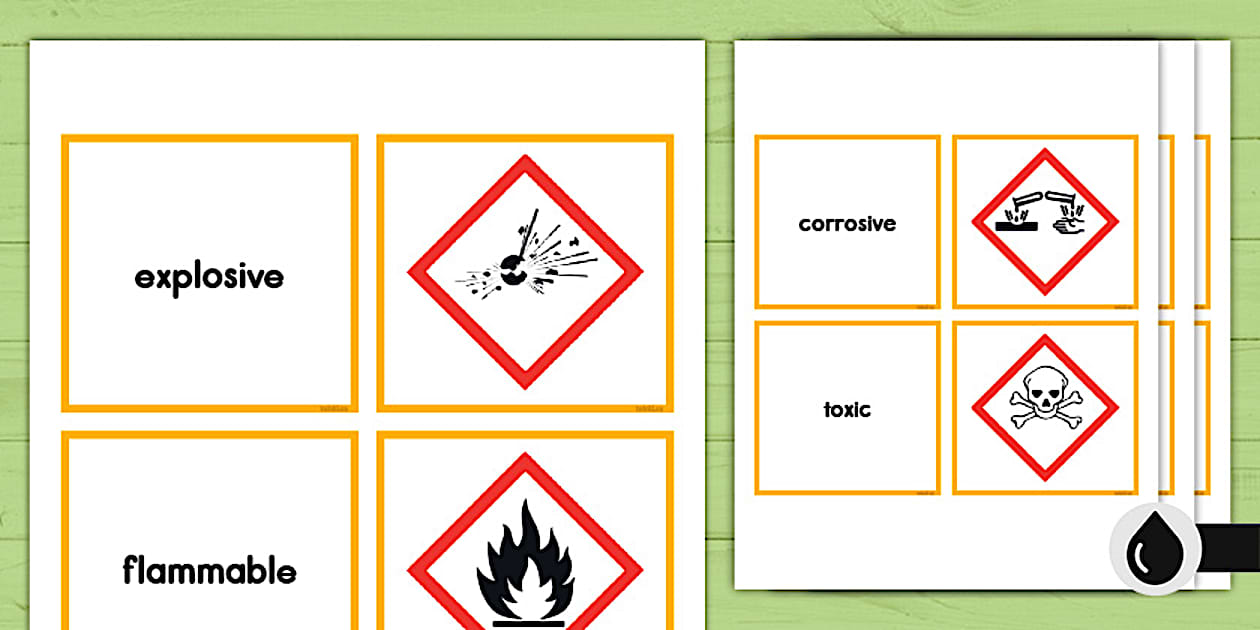 Hazard Pictograms Matching Cards (teacher made) - Twinkl