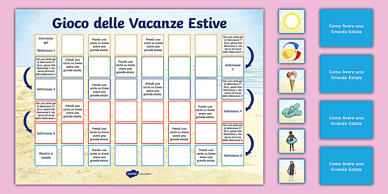 Gioco delle vacanze estive (Teacher-Made) - Twinkl