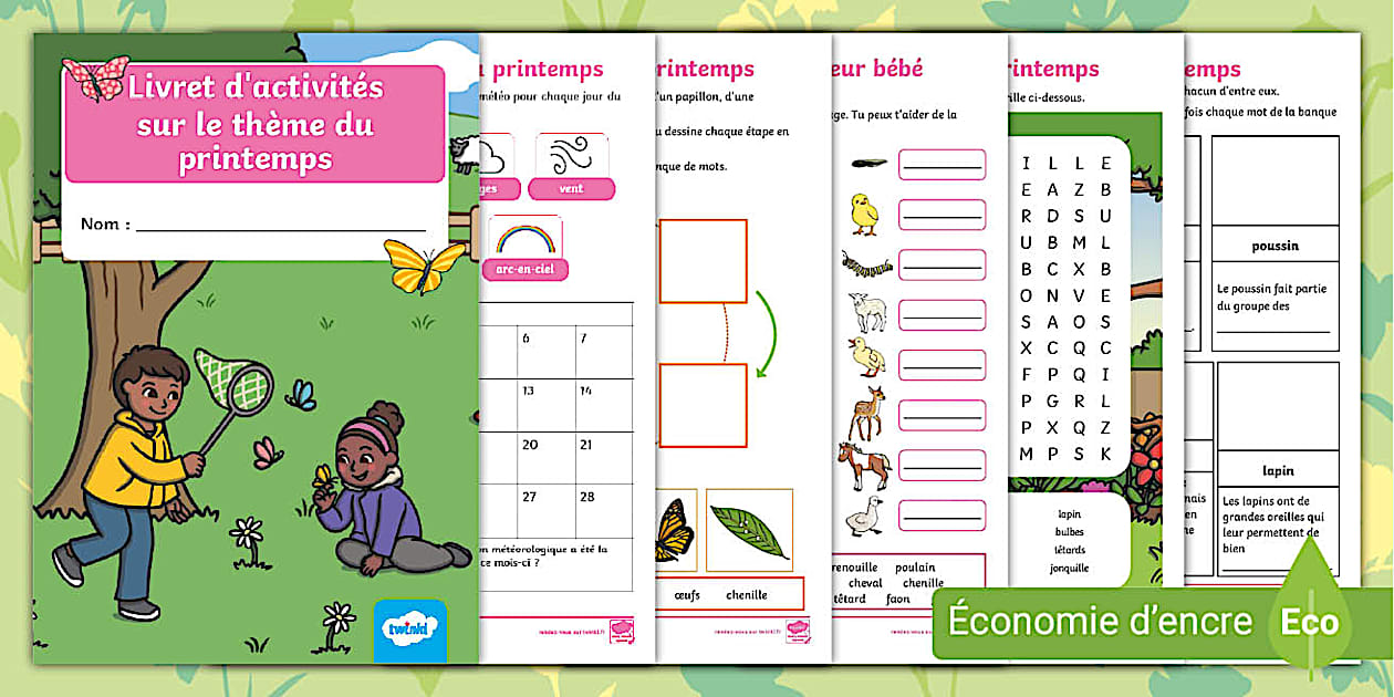 Fiches pédagogiques printemps | Ressource Twinkl