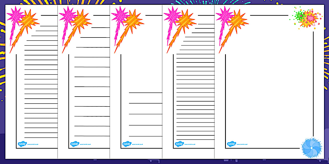 Portrait Happy New Year Page Borders - F-6 - Events - Twinkl