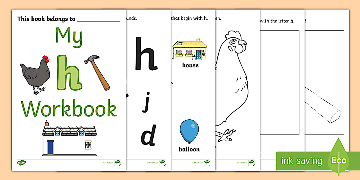 My Letter 'h' Workbook (K1) (teacher made) - Twinkl