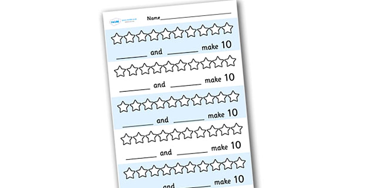 Making Ten Colouring Stars (Hecho por educadores) - Twinkl