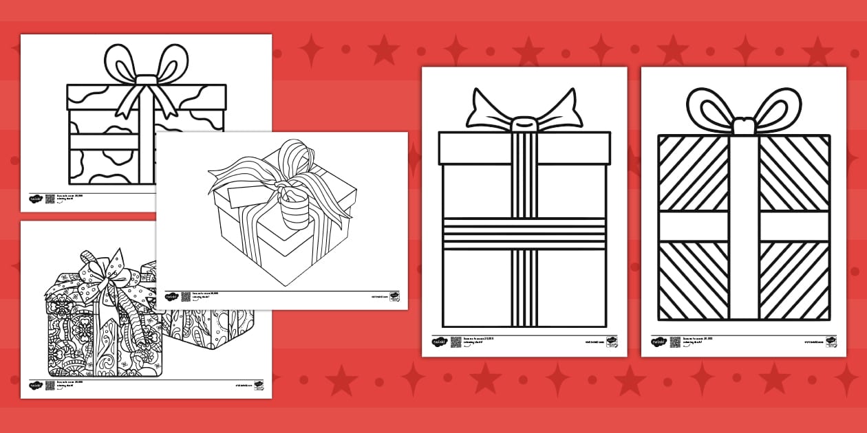 Christmas Present Colouring Sheets | Twinkl (teacher made)