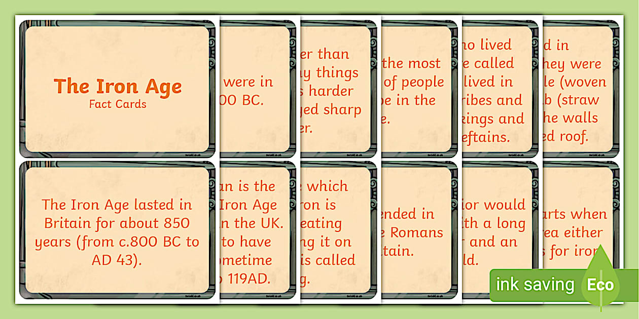 Amazing Iron Age Display Fact Cards (teacher made) - Twinkl