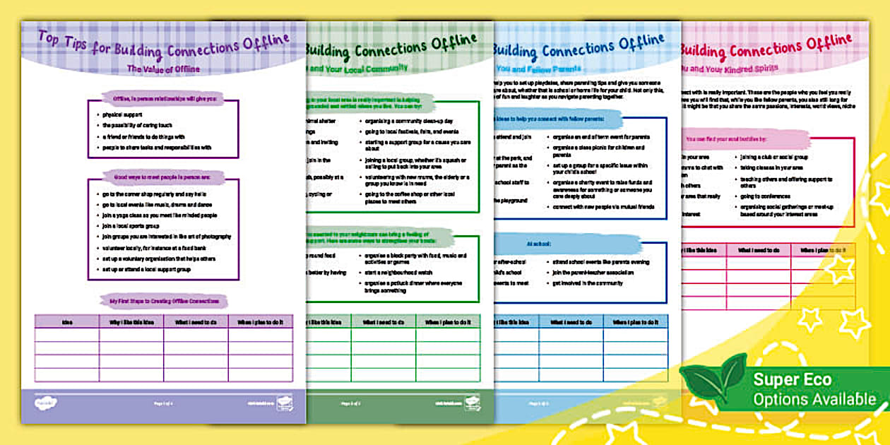 Top Tips for Building Connections Offline (teacher made)