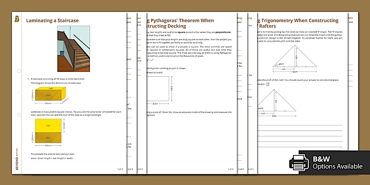 👉 Functional Skills Maths Worksheets: Construction - Carpentry