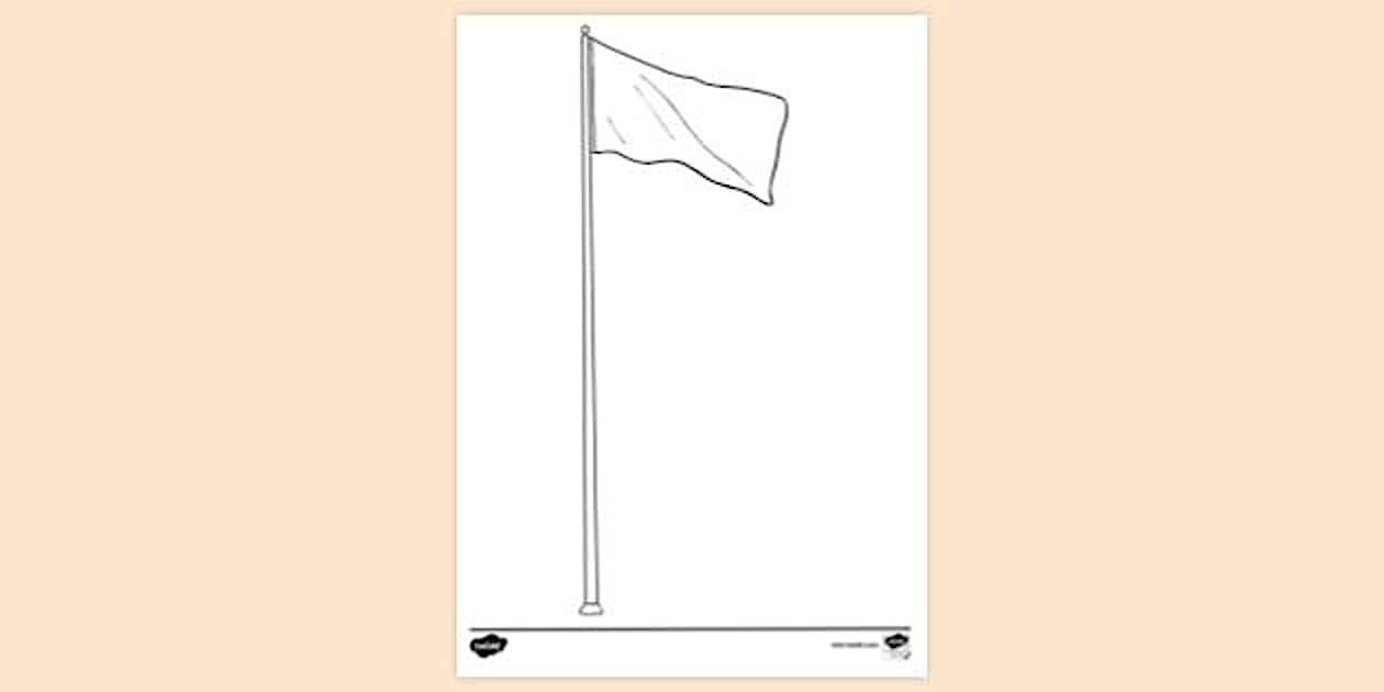 Flag Pole Colouring Sheet | Colouring Sheets (Teacher-Made)