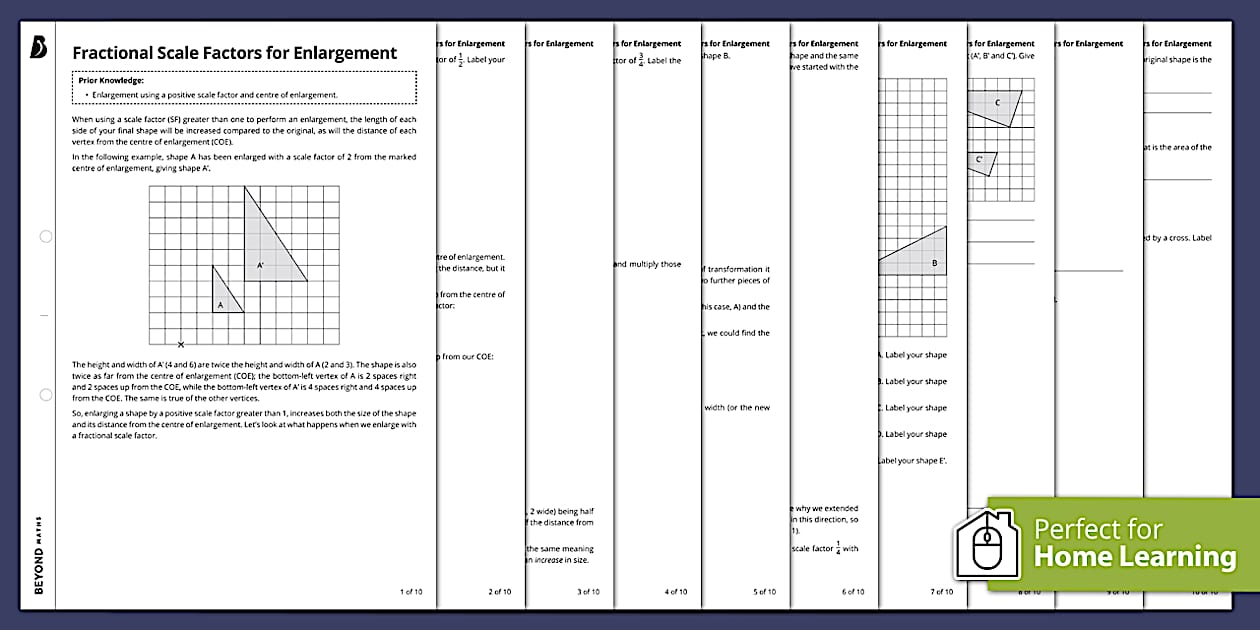 ёясй Fractional Scale Factors For Enlargements Ks4 Foundation Walkthrough