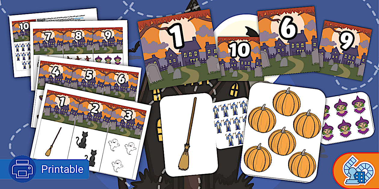 Halloween Number Matching Game - Twinkl - Primary Resources