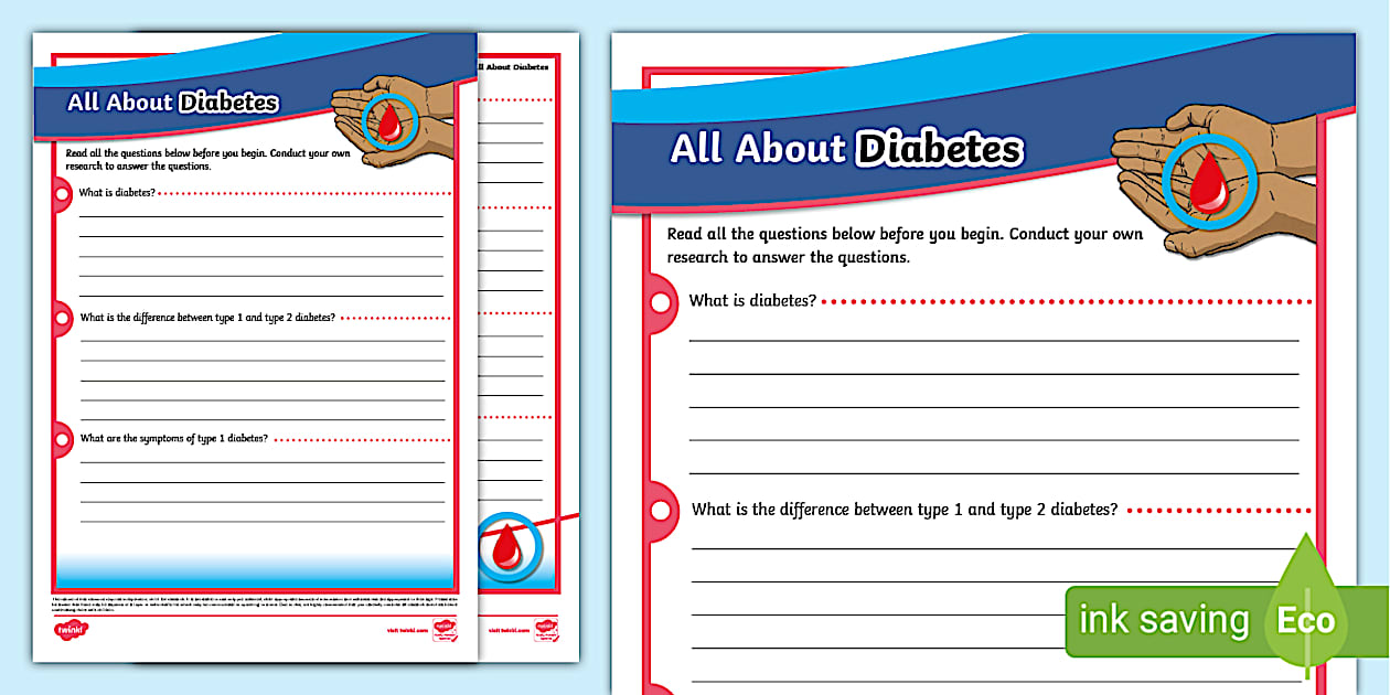 Diabetes Awareness Research Activity (teacher made) - Twinkl