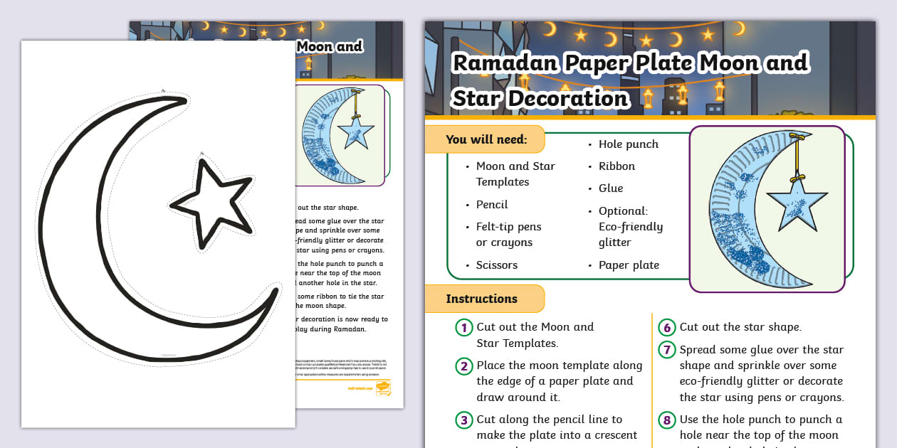 Ramadan Moon and Star Paper Plate Craft | Learning Resources