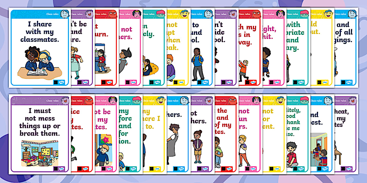 Class rules - posters (Teacher-Made) - Twinkl