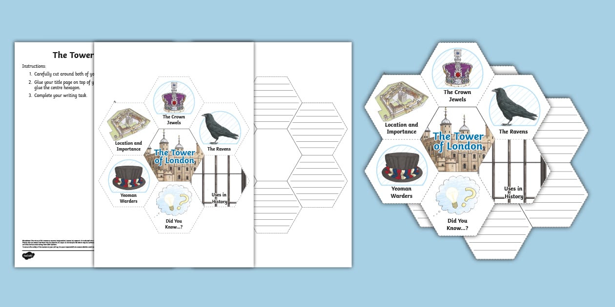 The Tower of London Hexagon Writing Template - Twinkl
