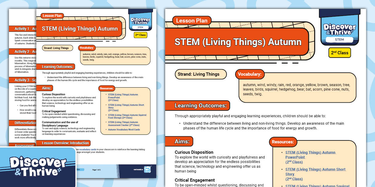Autumn STEM Lesson Plan for 2nd Class