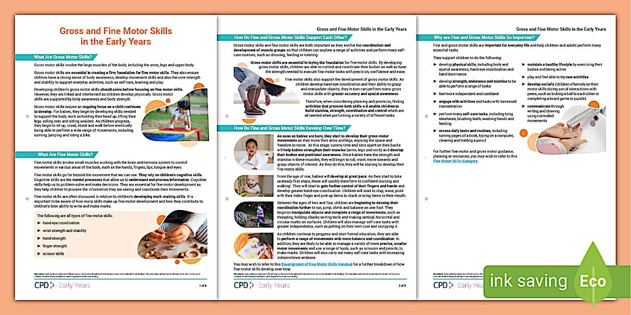 Fine and gross motor skills in the early years - EYFS CPD