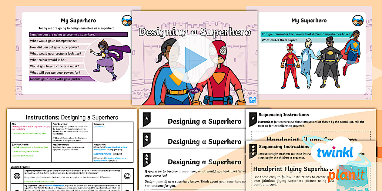Superheroes: Aisha, the Superhero Princess: Instructions 2 Y2 Lesson Pack