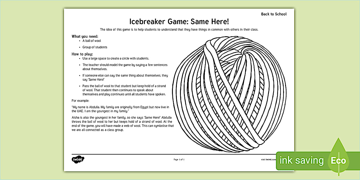 Editable Icebreaker Game: Same Here! (teacher made) - Twinkl