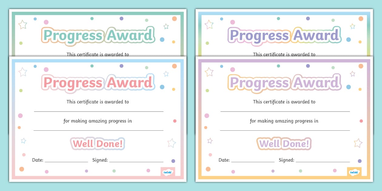 Progress Certificate - Twinkl - KS2 (teacher made) - Twinkl