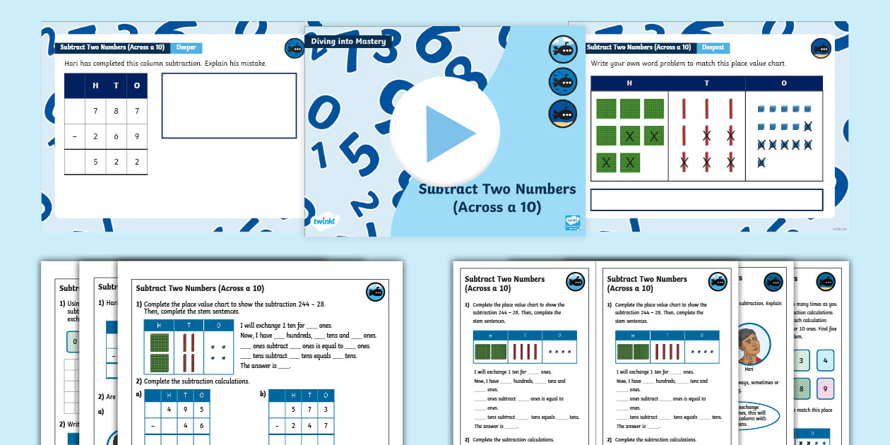 👉 Y3 Diving into Mastery: Subtract Two Numbers (Across a 10)