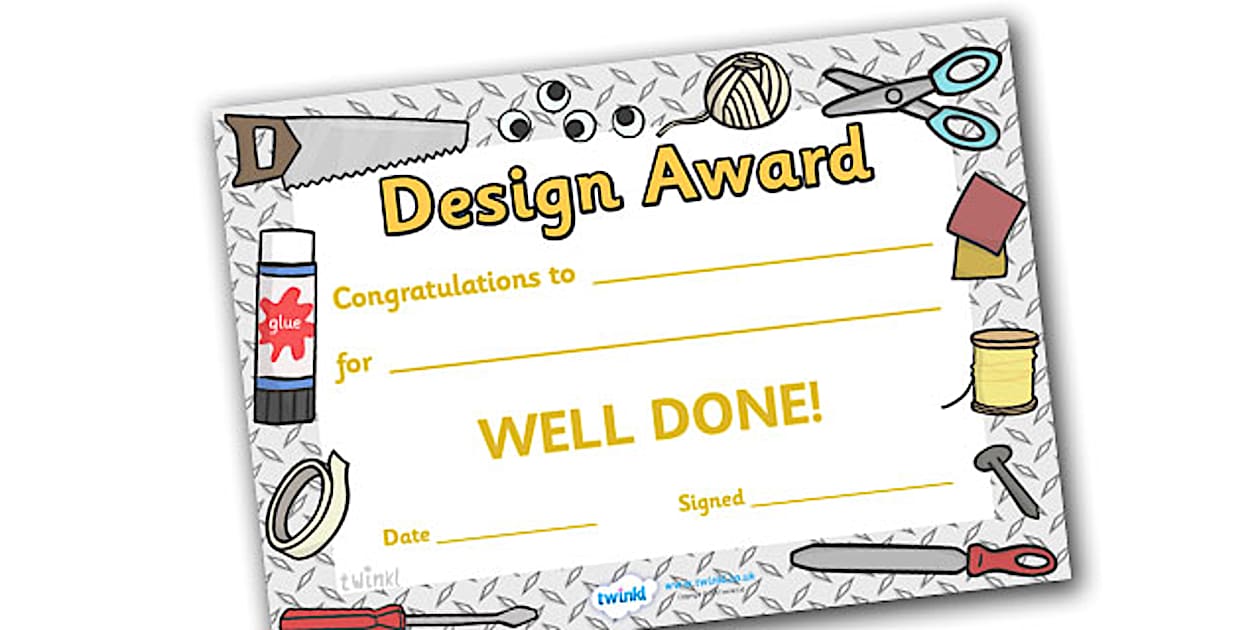 Design Award Certificate (Teacher-Made) - Twinkl