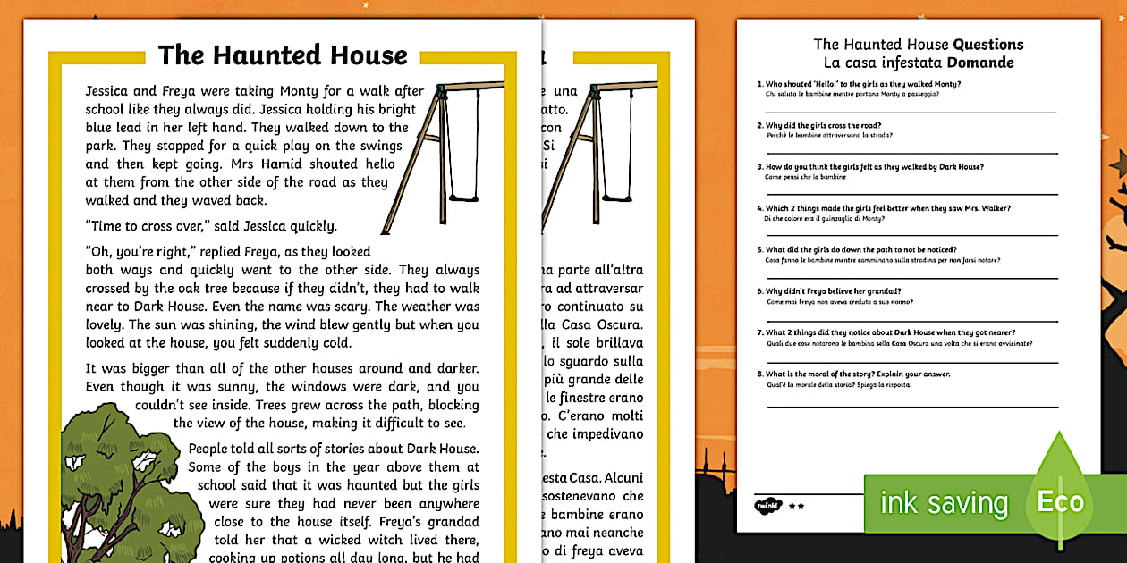 The Haunted House Differentiated Reading Comprehension Activity