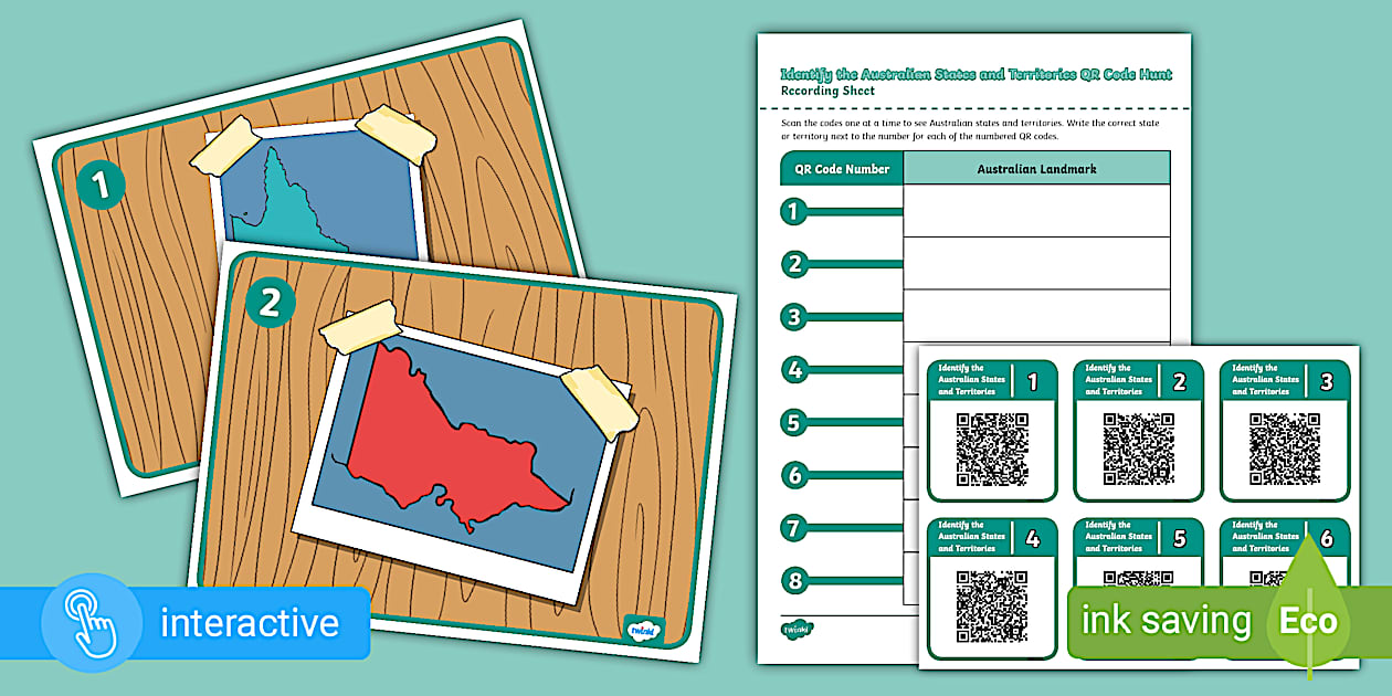 Identify the Australian States and Territories QR Code Hunt