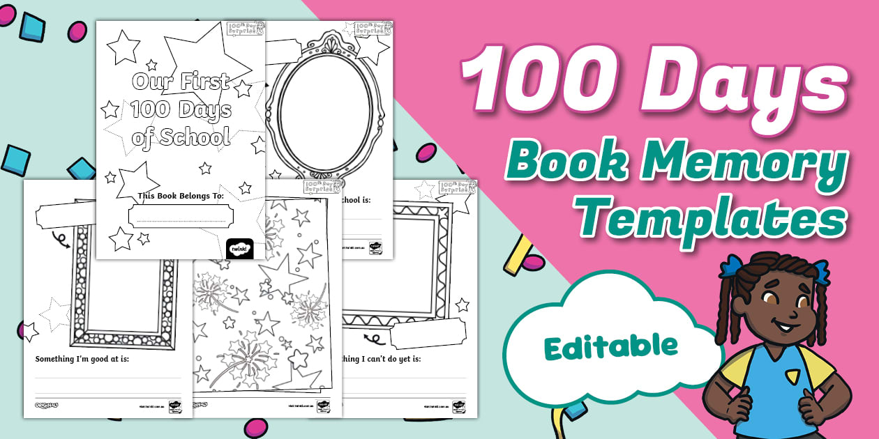 100th Day Surprise – 100 Days Book Memory Templates