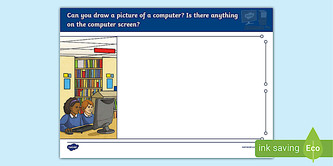 Computer Drawing Prompt Worksheet | Twinkl | Drawing | KS1