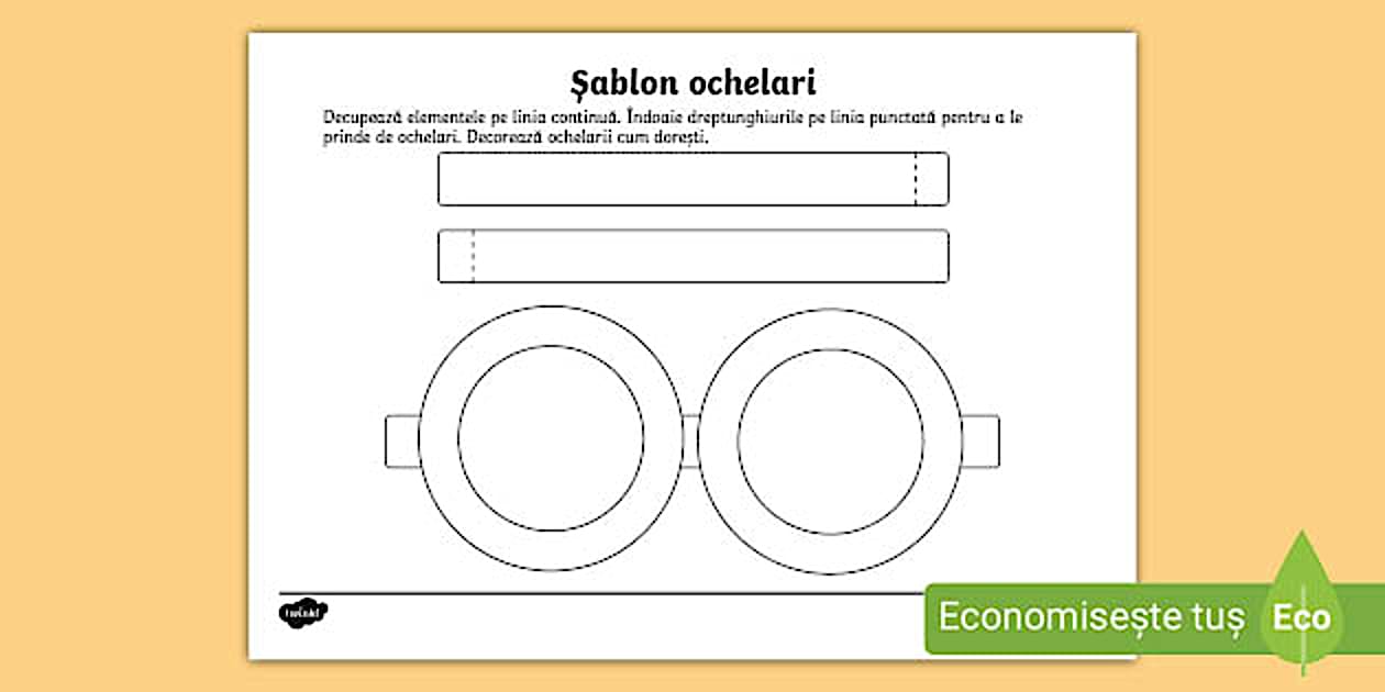 Șablon ochelari – Activitate practică (teacher made)