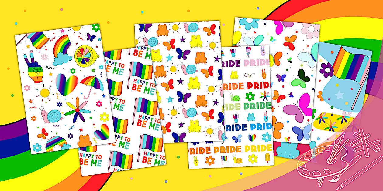 Pride Month Colourful Icons Pattern Posters Pack