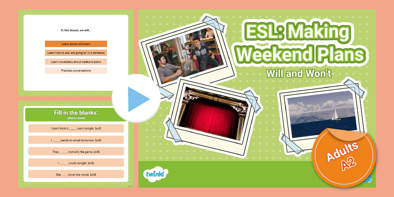 ESL Will/Won't Powerpoint (Lehrer gemacht) - Twinkl