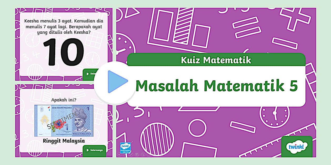 Kuiz Matematik Darjah 1- Masalah Matematik 5 (teacher made)