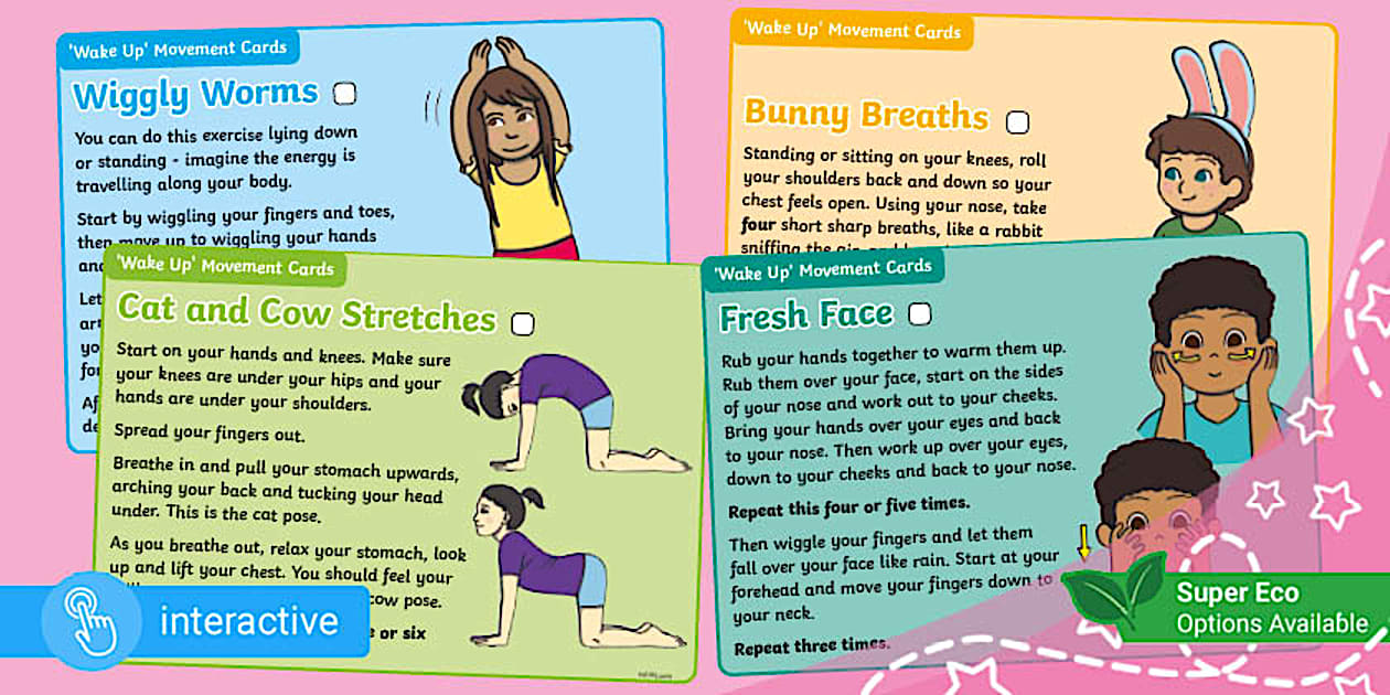 'Wake Up' Movement Cards (Teacher-Made) - Twinkl