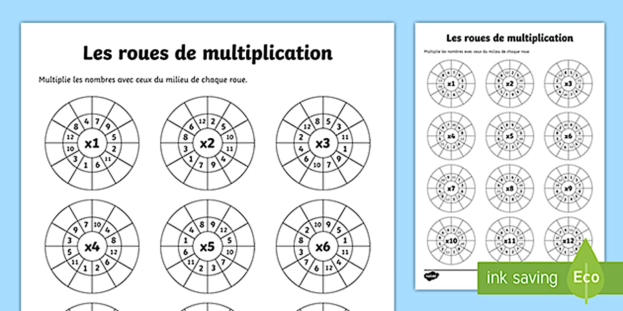 Fiche d'activités : Les roues de multiplication - Twinkl