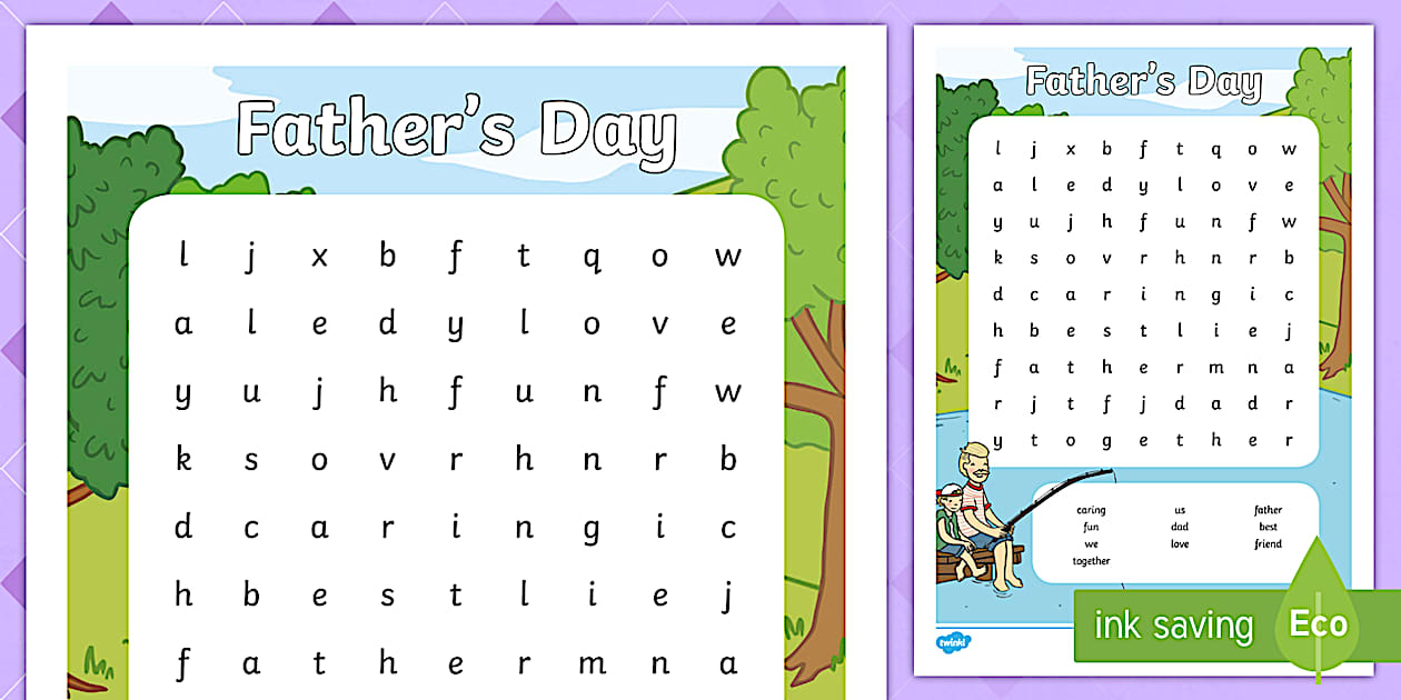 Father's Day Word Search (professor feito) - Twinkl