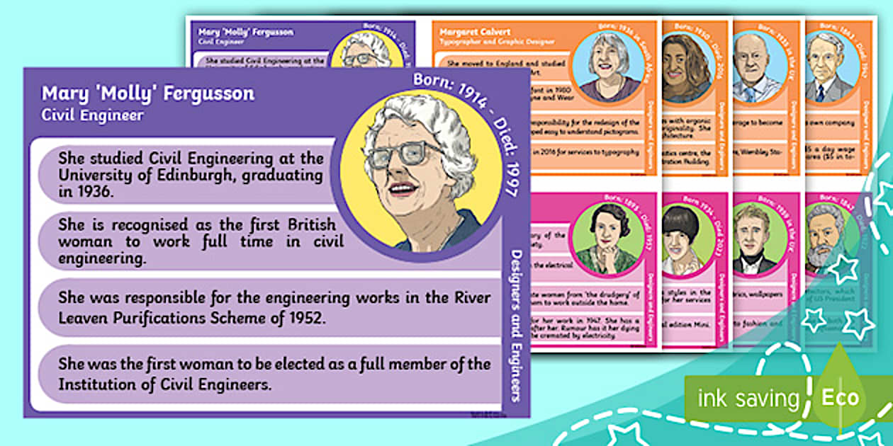 Famous Designers and Engineers Fact Cards - Science and STEM