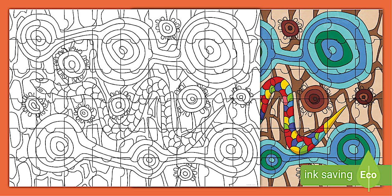 Rainbow Serpent Jigsaw Puzzle (teacher made) - Twinkl