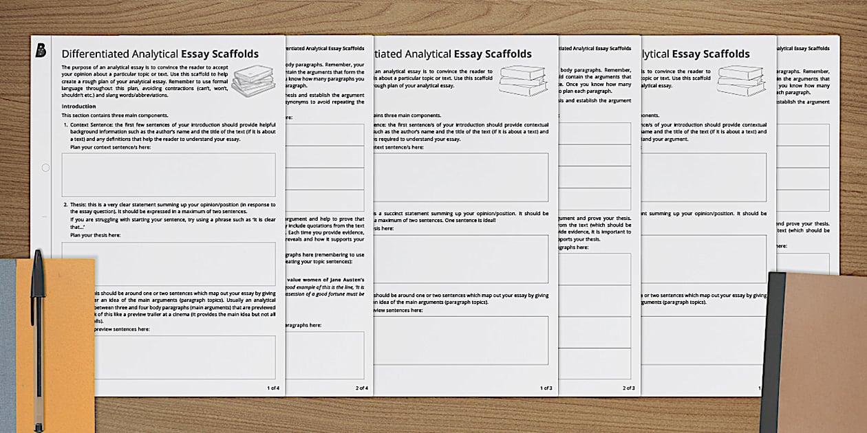 Differentiated Analytical Essay Scaffolds (Teacher-Made)