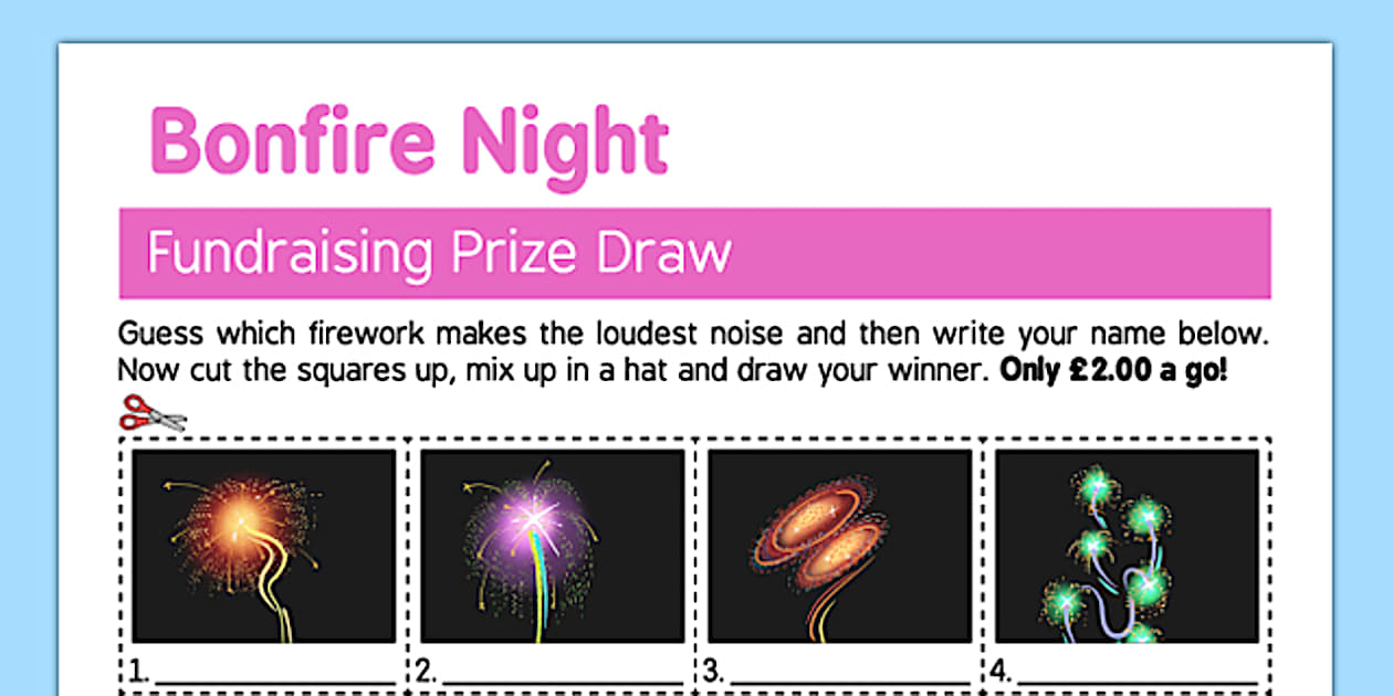 Guess the Firework Fundraising Sheet (Teacher-Made) - Twinkl