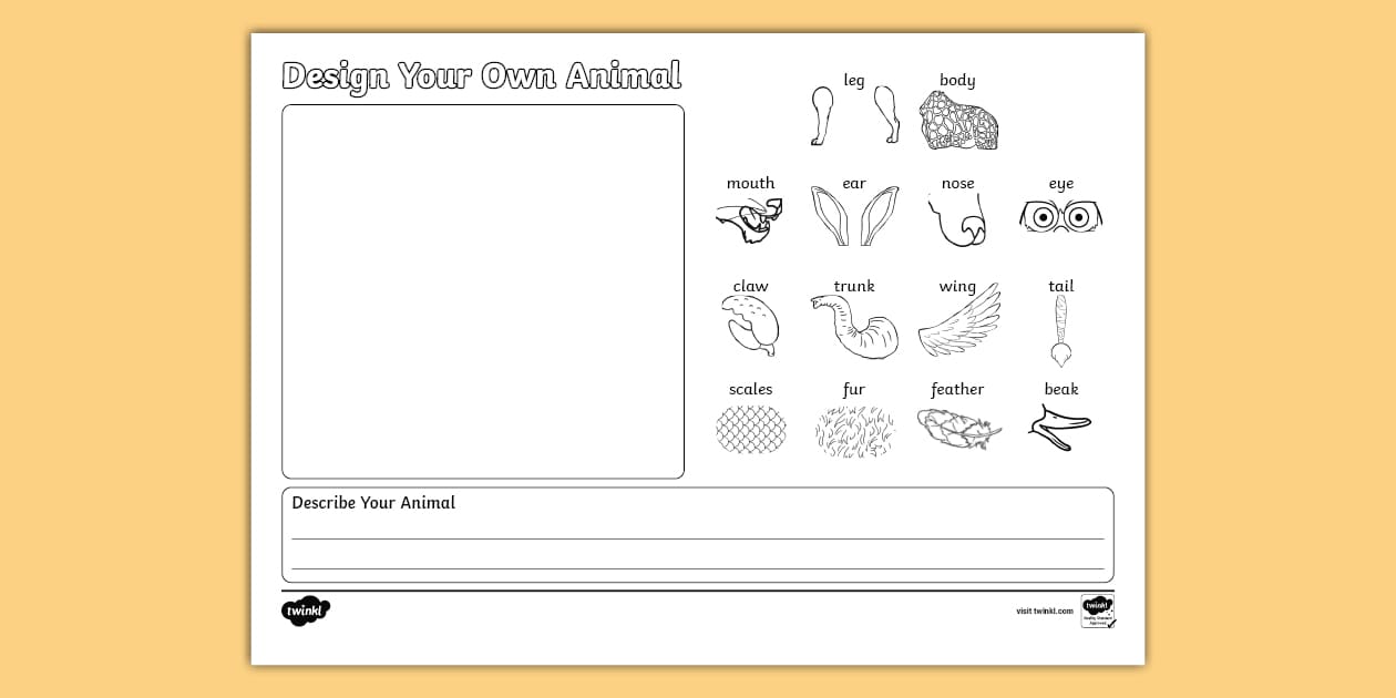 Design Your Own Animal Activity Sheet | Twinkl - Twinkl