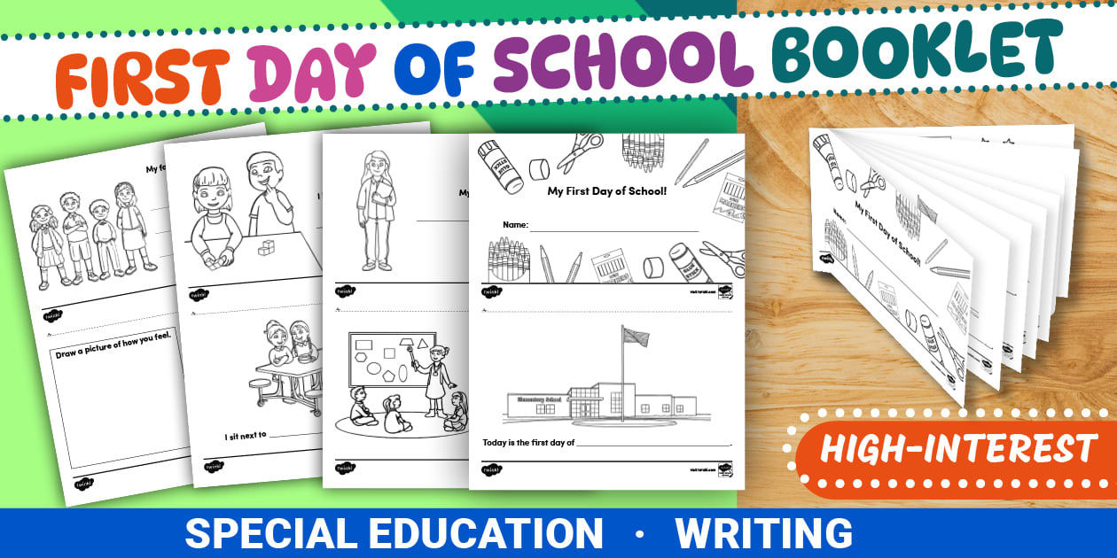 First Day of School Booklet With Sentence Frames for SPED