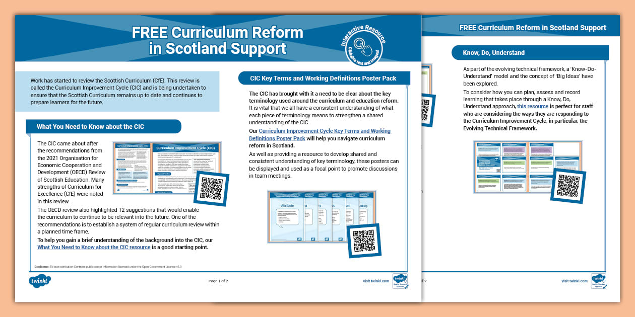 FREE Support for Curriculum Reform in Scotland - Twinkl