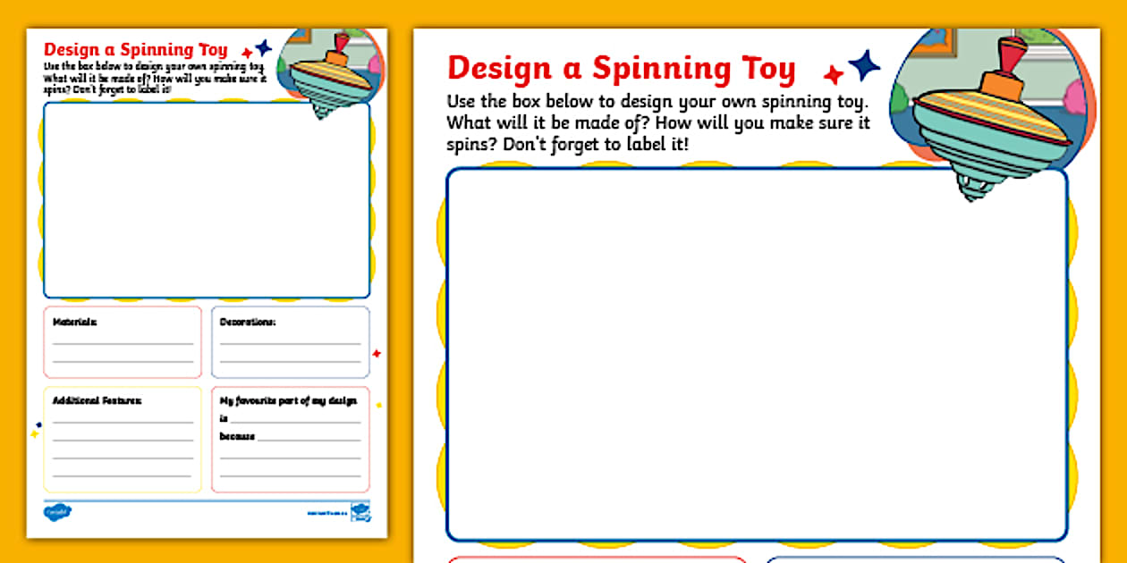 Design a Spinning Toy Worksheet (teacher made) - Twinkl