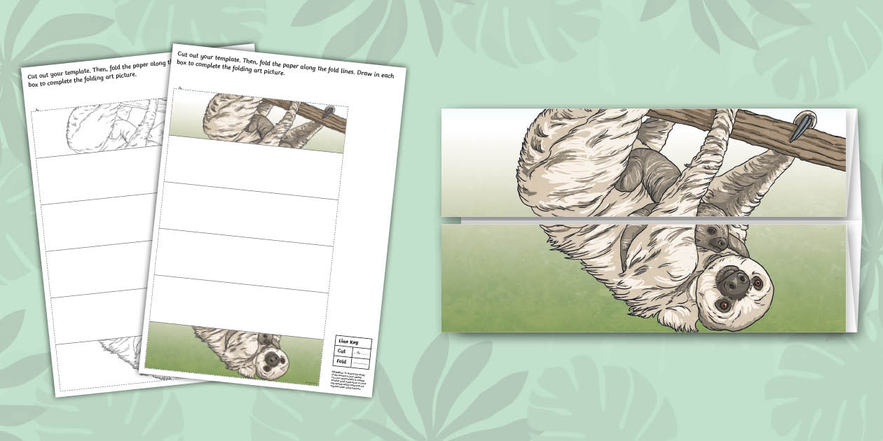 * NEW * Sloth Folding Art Template - Twinkl Art - Twinkl