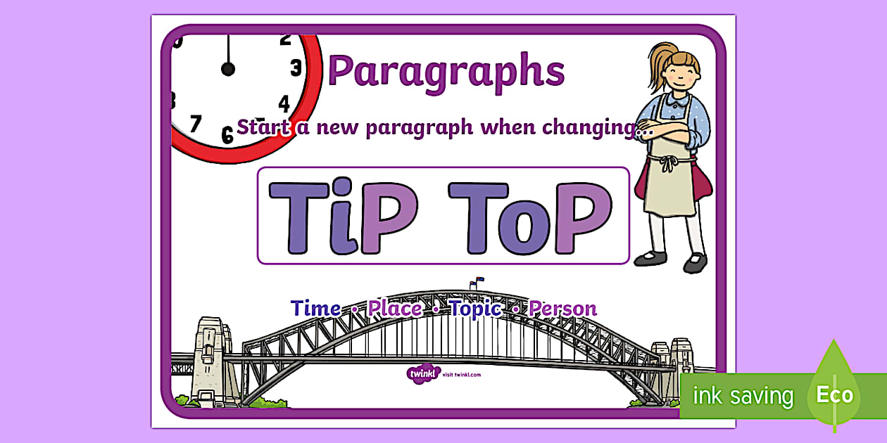 TiP ToP Paragraphs Display Poster - CfE Resources - Twinkl