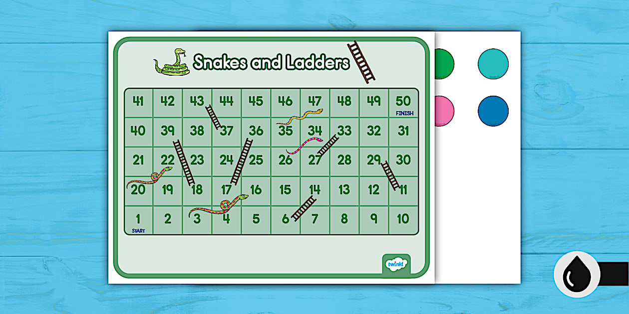 Snakes And Ladders (1-50) (teacher made) - Twinkl