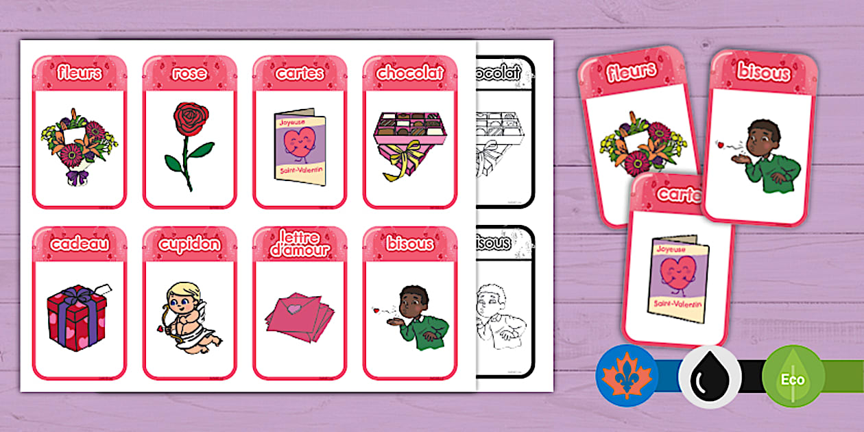 Valentine's Day Flashcards French (teacher made) - Twinkl