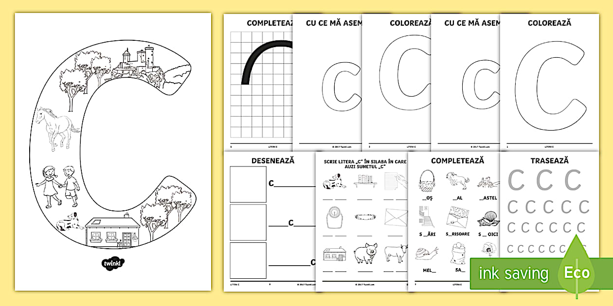 Consolidarea literei C - Broșură cu activități - Twinkl